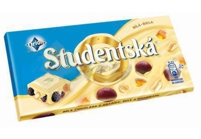 CHOCOLATE WHITE ŠTUDENTSKÁ 180g ORION. Jolly Grocer